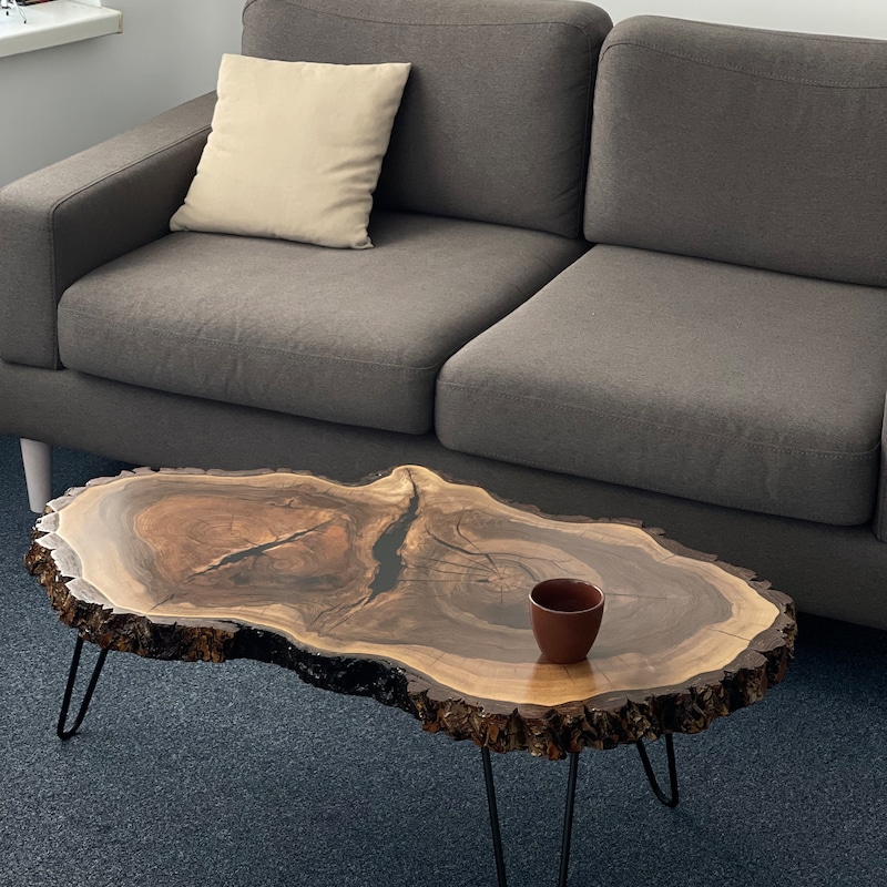 Wood Slab Coffee Table - Etsy