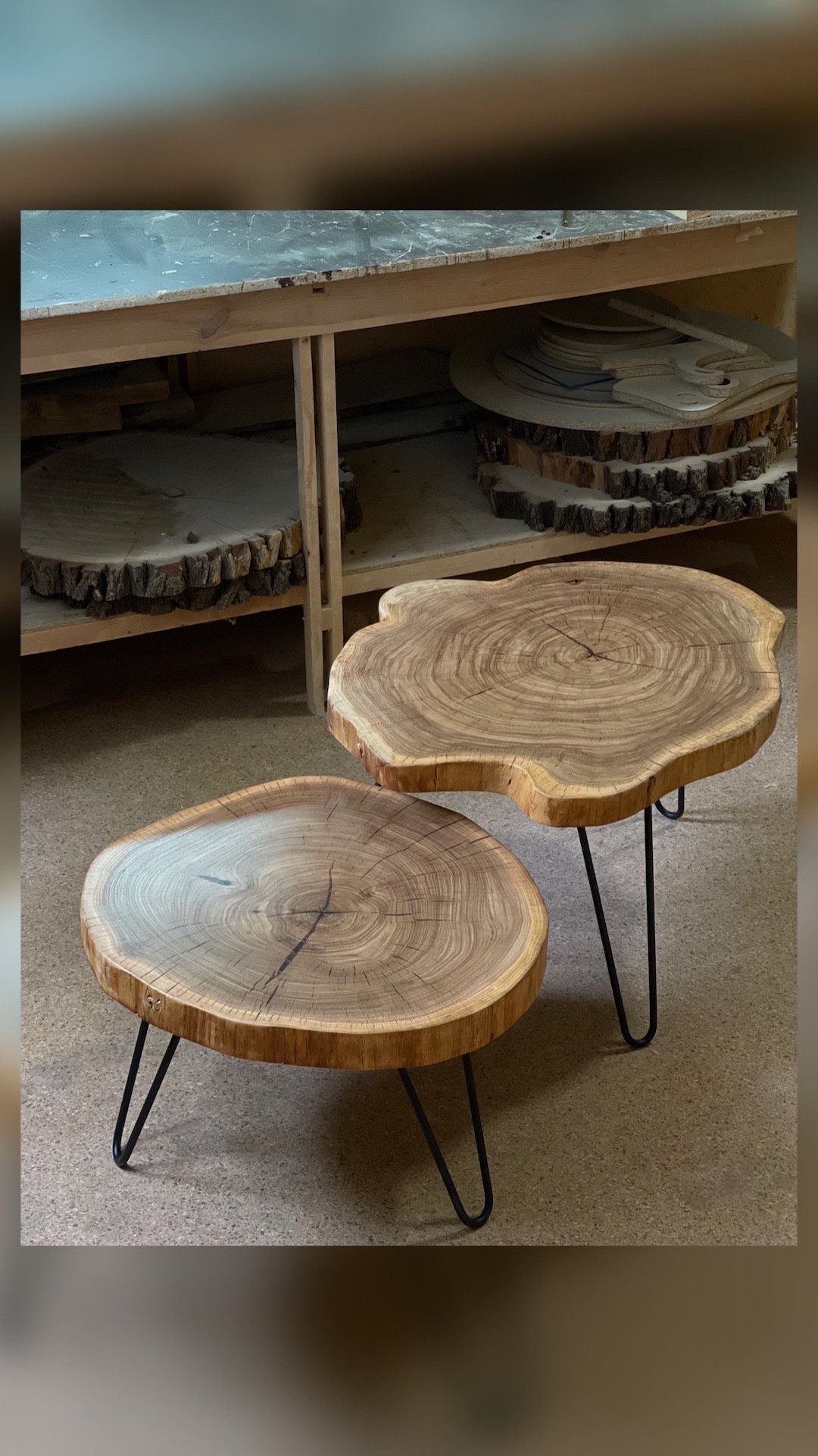 Round Coffee Table, Handcrafted Coffee Table, Live Edge Coffee Table ...