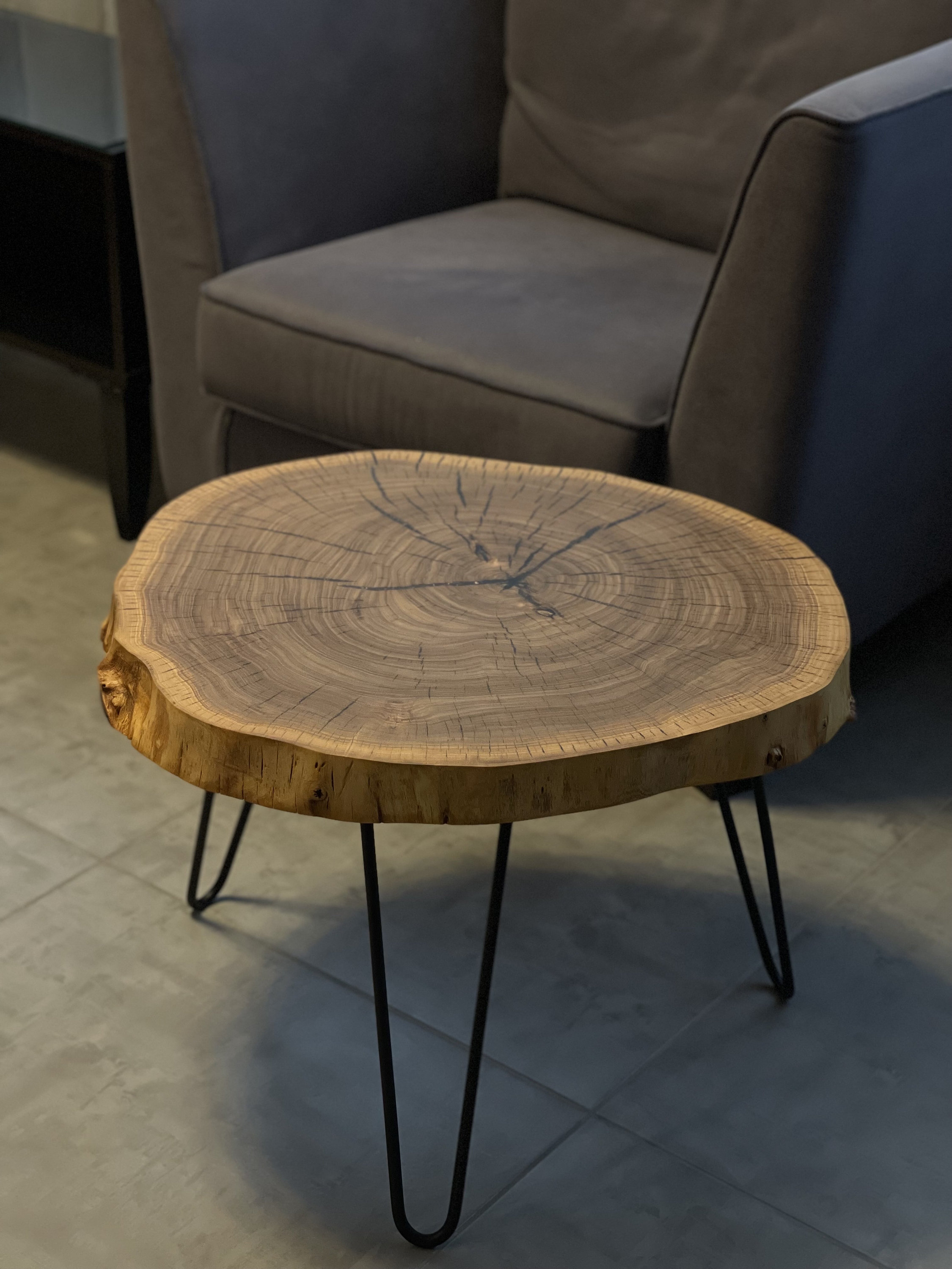 Round Coffee Table, Handcrafted Coffee Table, Live Edge Coffee Table ...