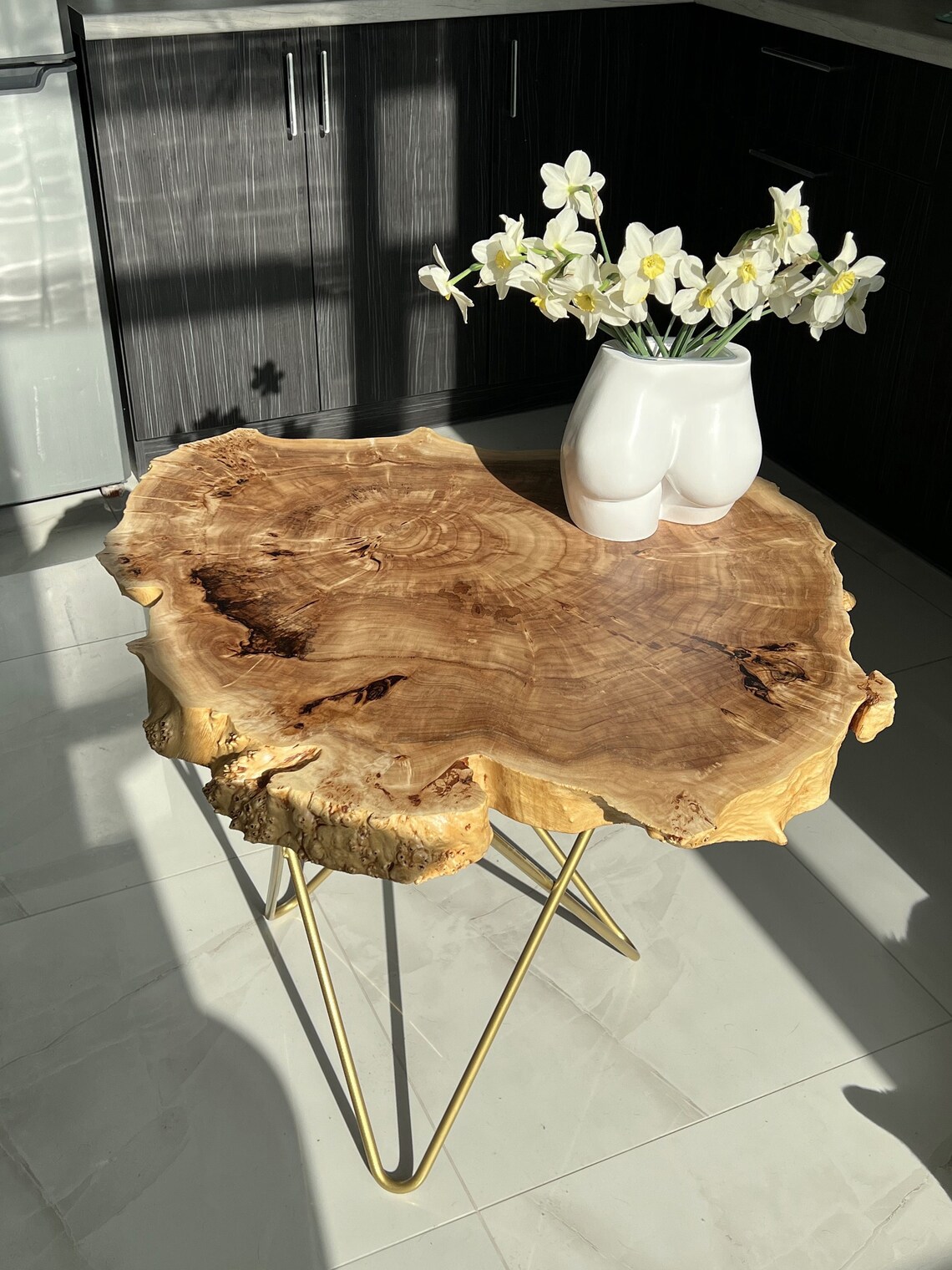 Burl Poplar Coffee Table, Live Edge Coffee Table, Unique Coffee Table ...
