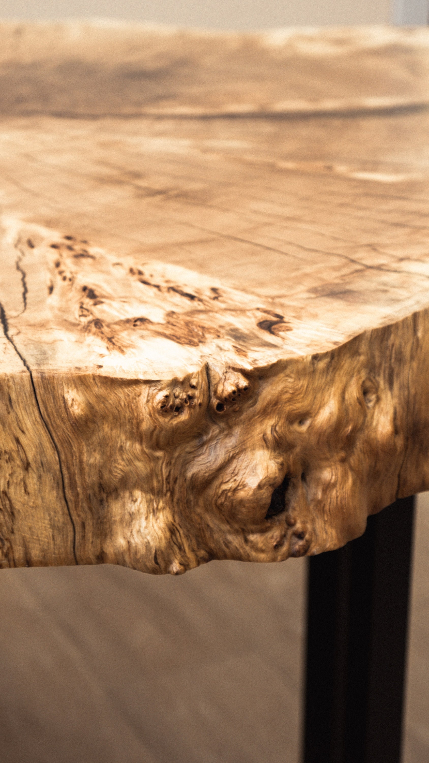 Made to Order, Burl Poplar Dining Table, Burl Slab, Reclaimed Wood ...