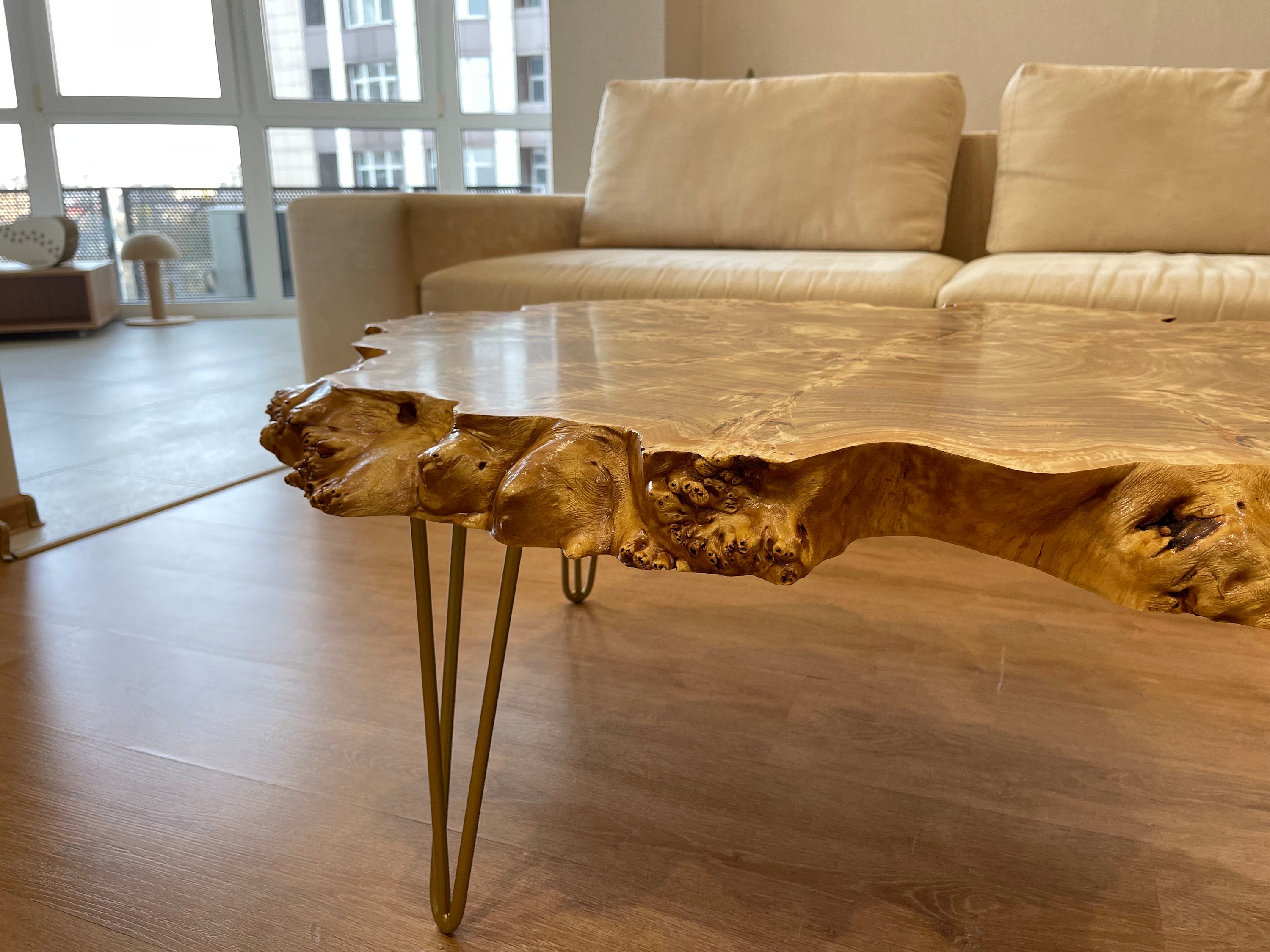 Slab Wood Coffee Table, Handcrafted Coffee Table, Live Edge Coffee ...