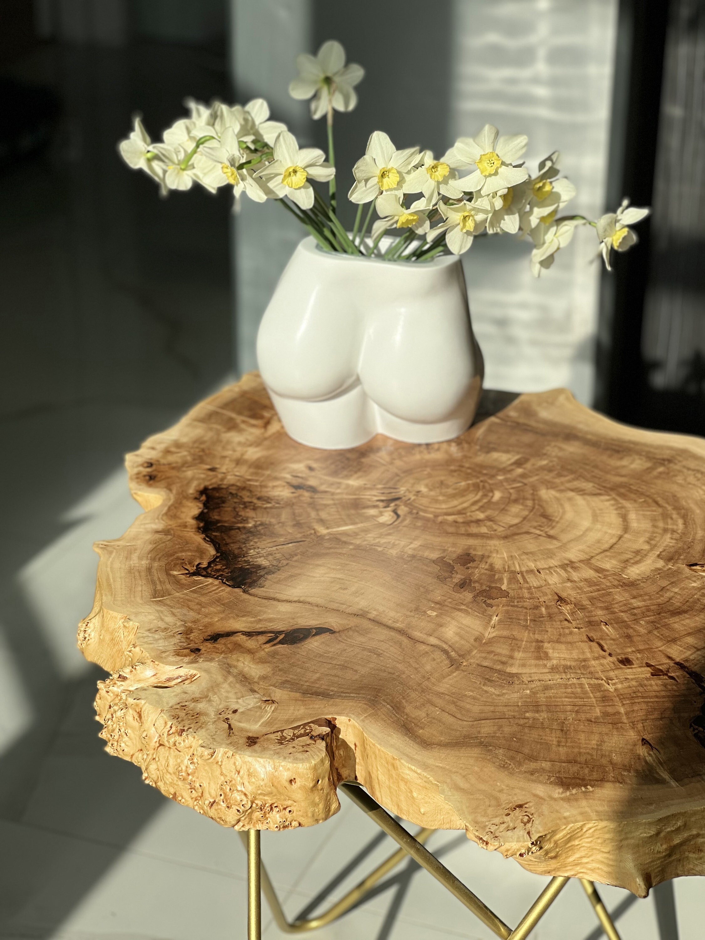 Burl Poplar Coffee Table, Live Edge Coffee Table, Unique Coffee Table ...