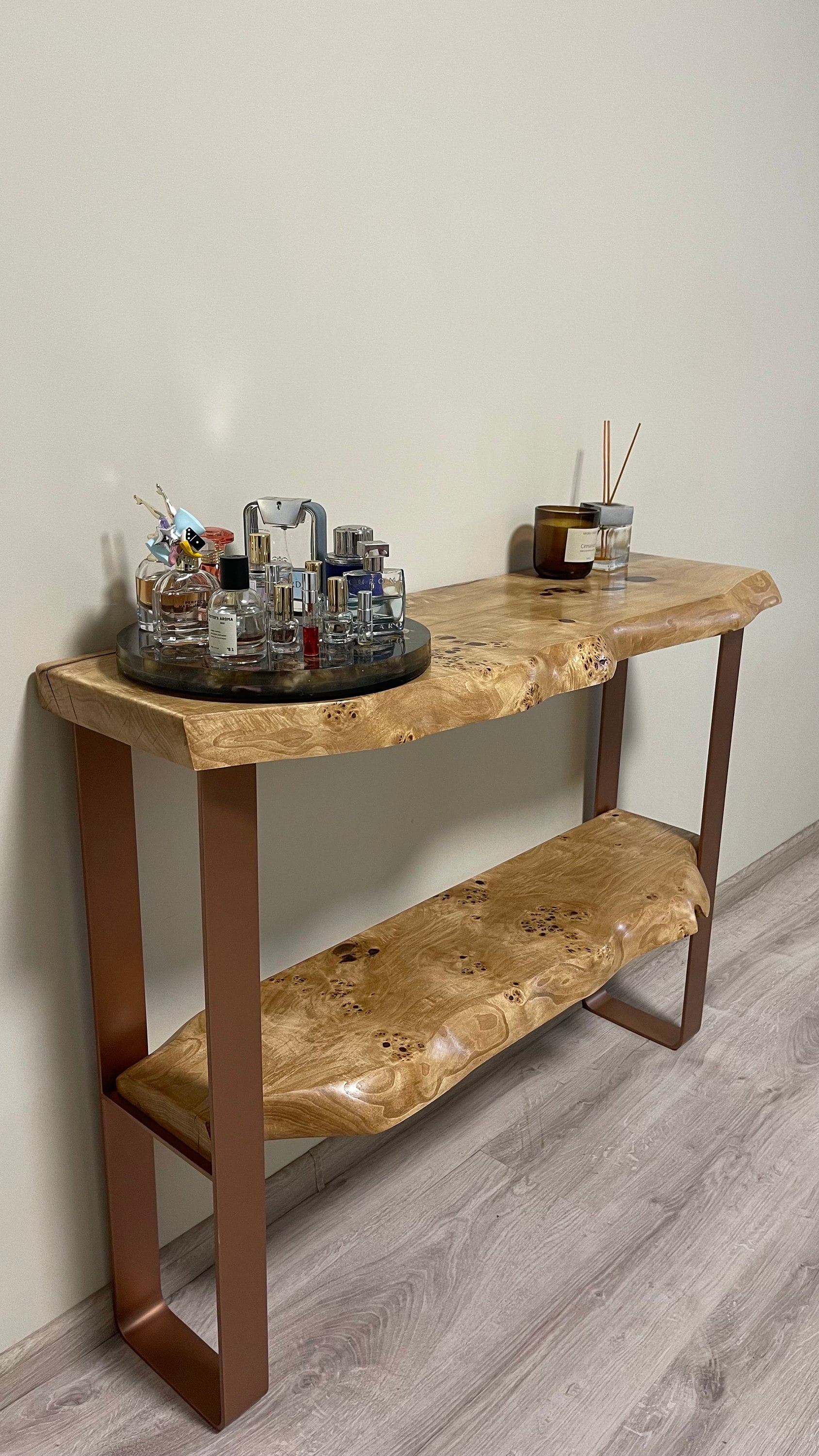 Handcrafted Live Edge Console Table - Ideal for Small Spaces, Hallways ...