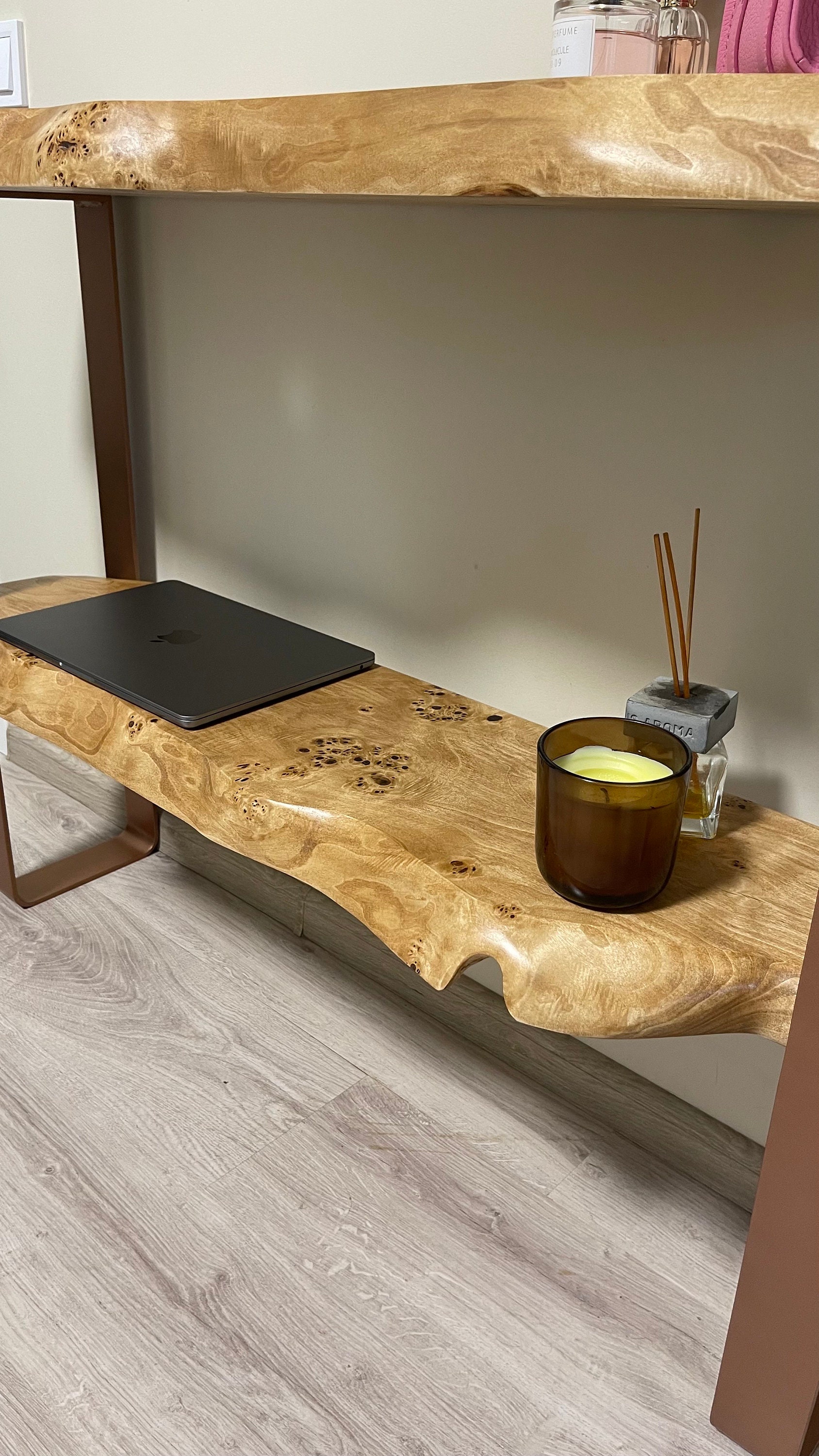 Handcrafted Live Edge Console Table - Ideal for Small Spaces, Hallways ...