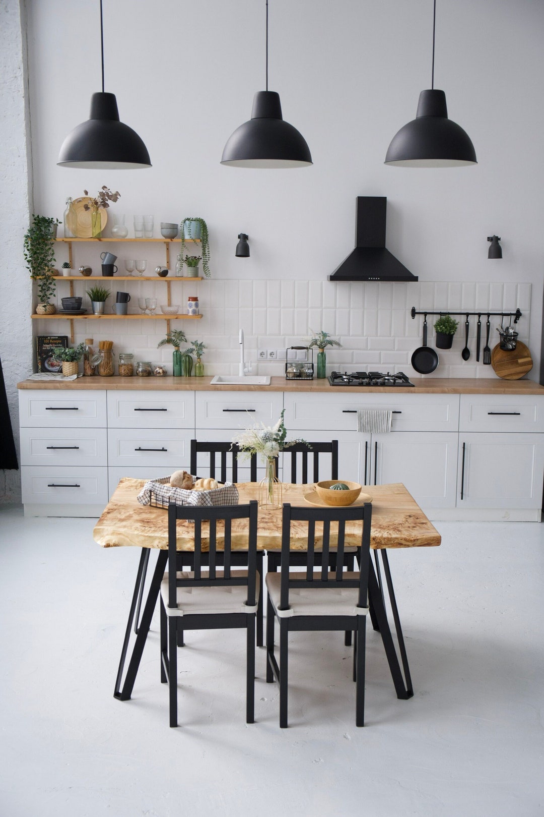 Dining Table With Live Edge, Slab Table, Wooden Kitchen Table, Live ...