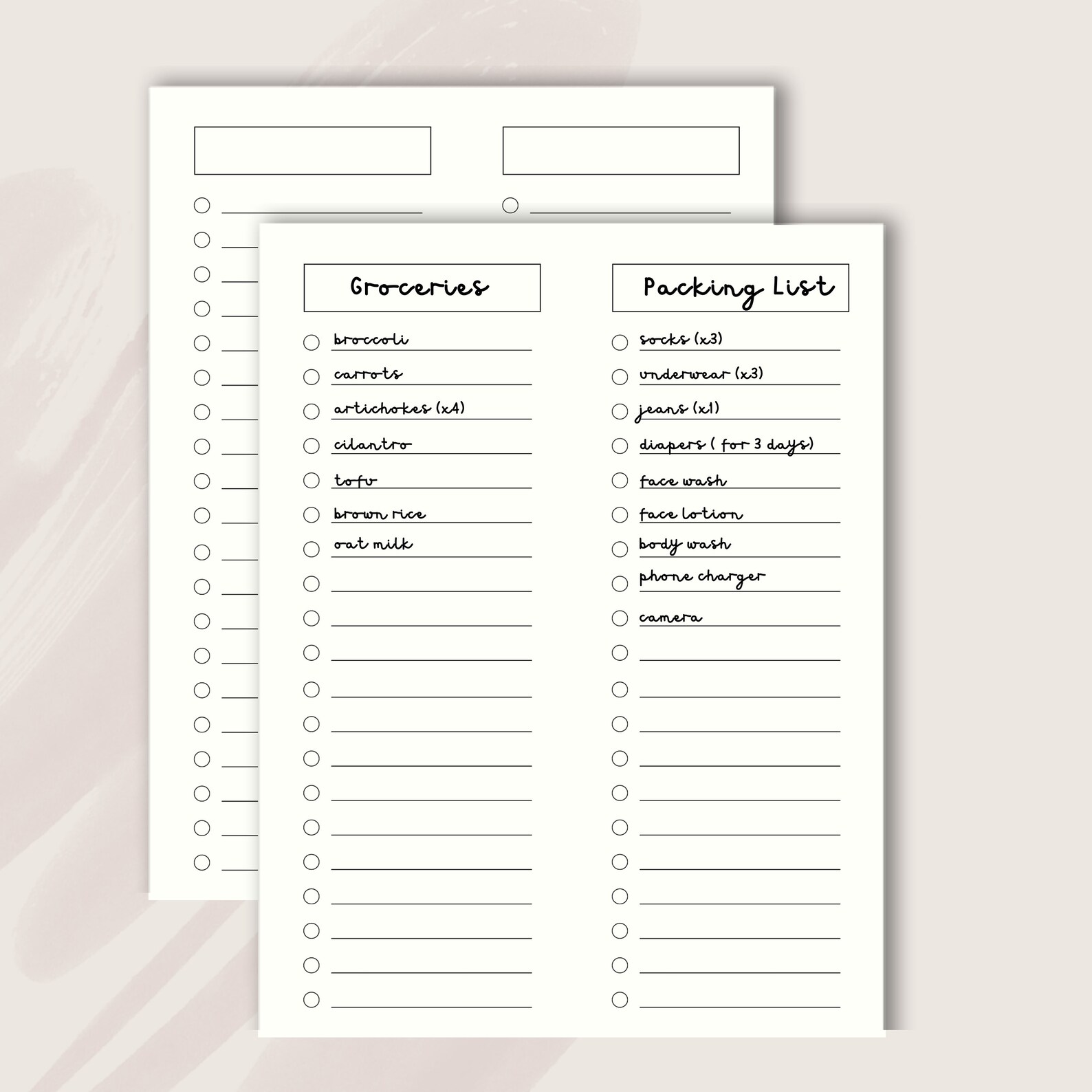 Blank Checklist Planner Printable, to Do List Planner, Checklist ...