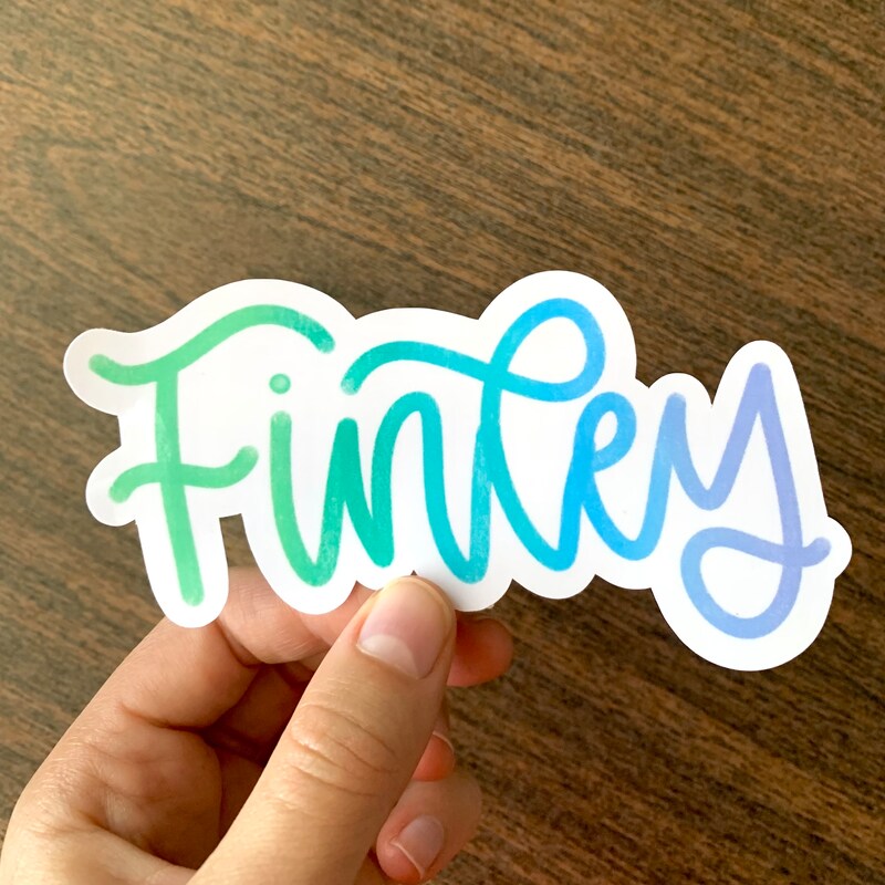 Vinyl Name Sticker - Etsy