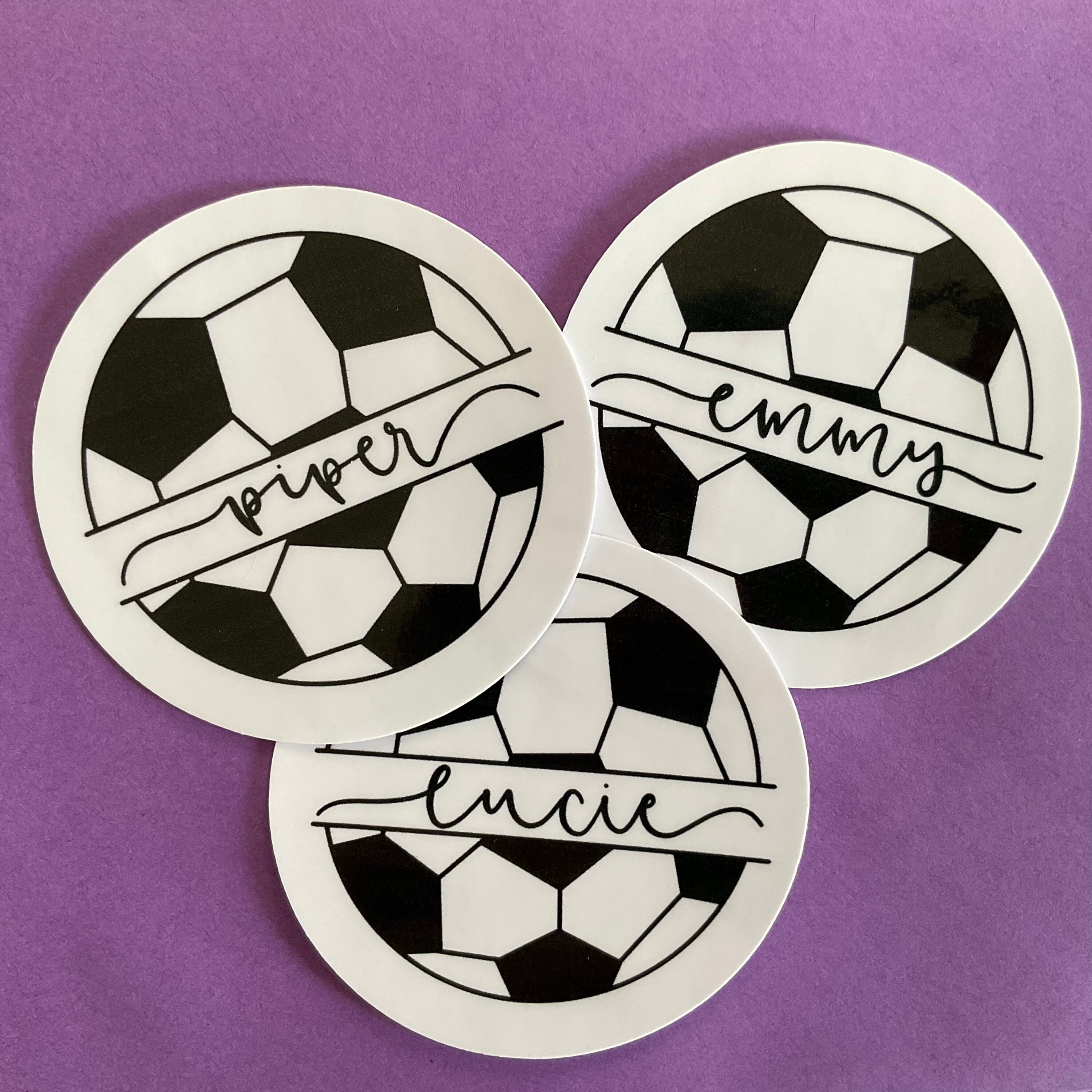 Custom Waterproof Soccer Ball Name Sticker | Etsy