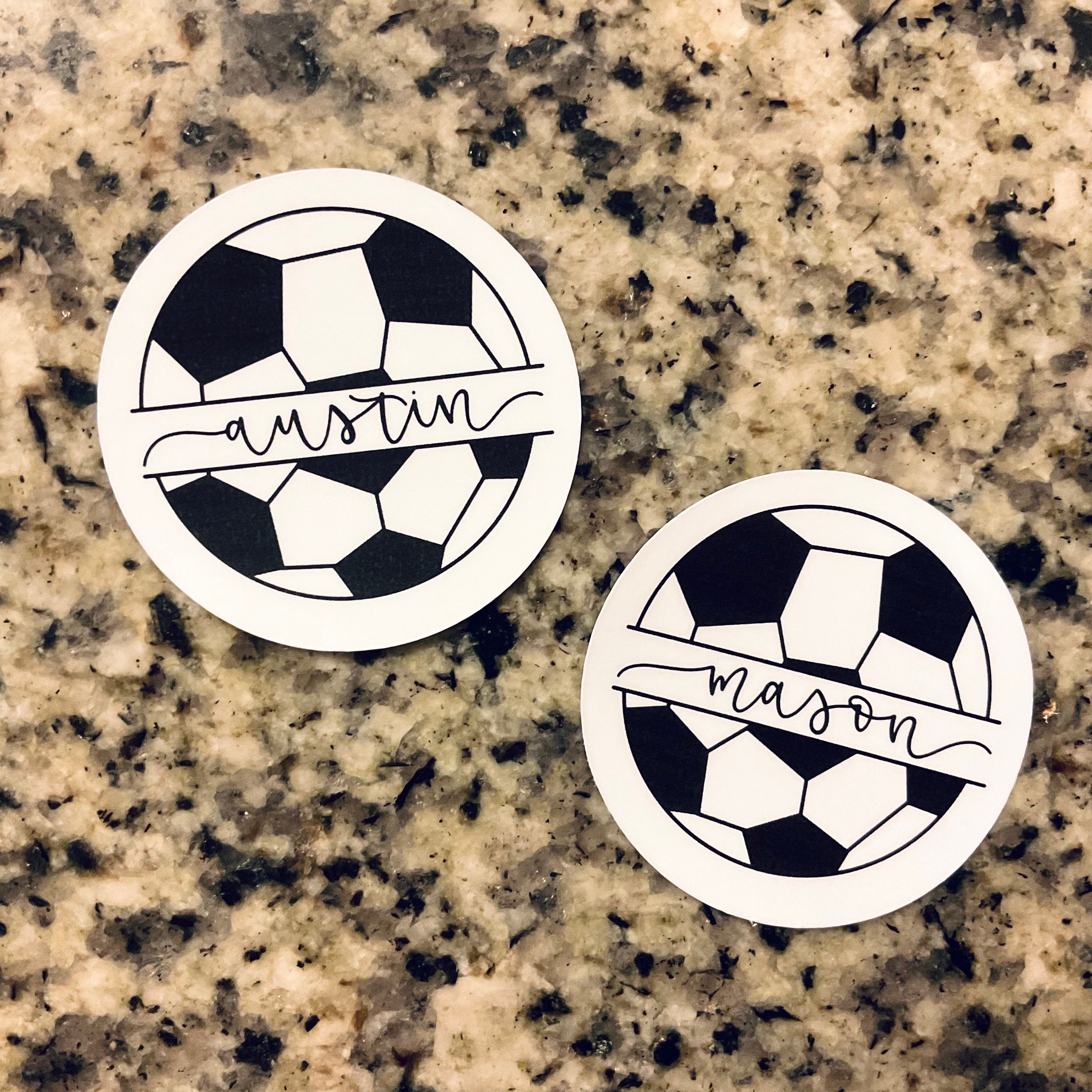 Custom Waterproof Soccer Ball Name Sticker | Etsy