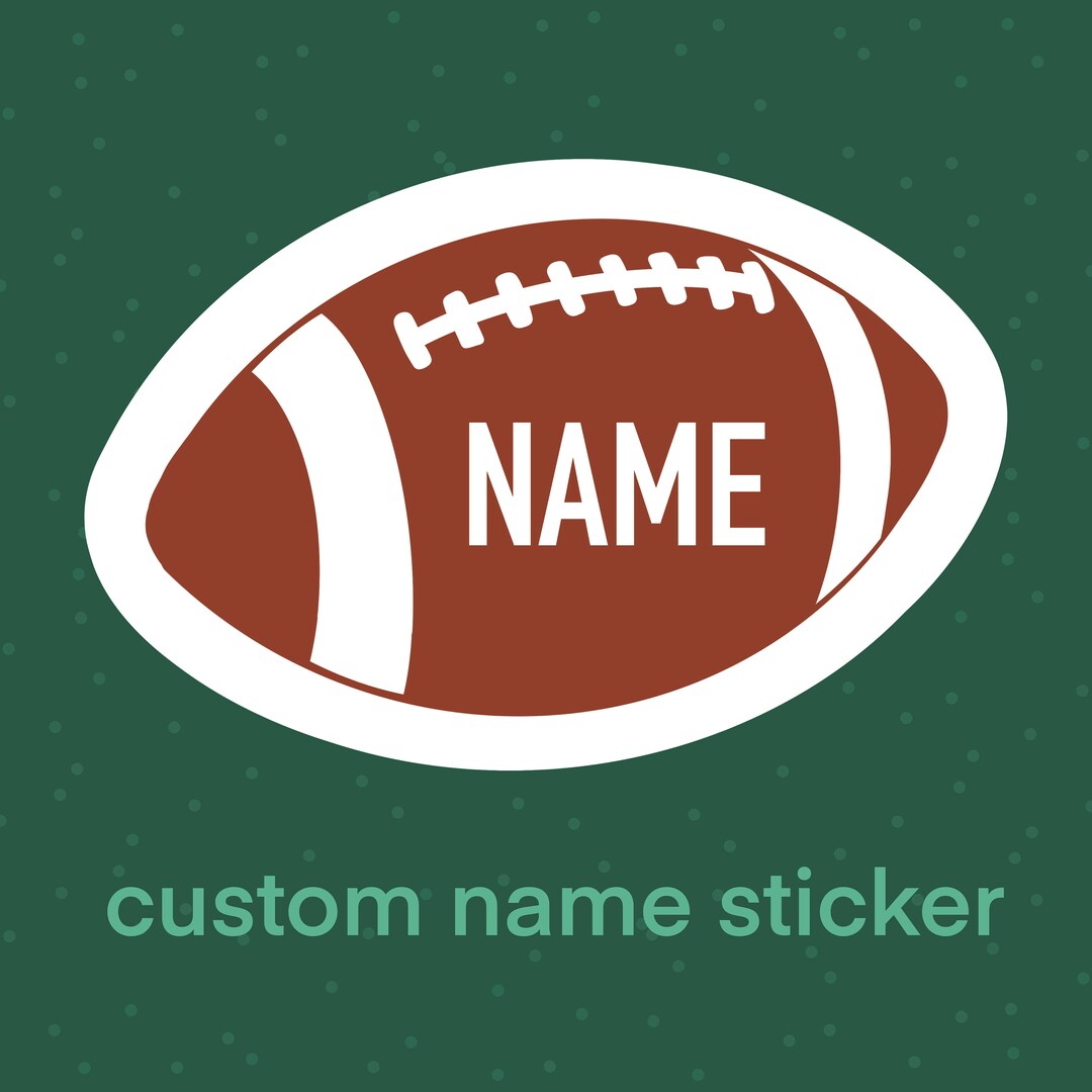 Custom Waterproof Football Name Sticker - Custom Football Stickers - Etsy