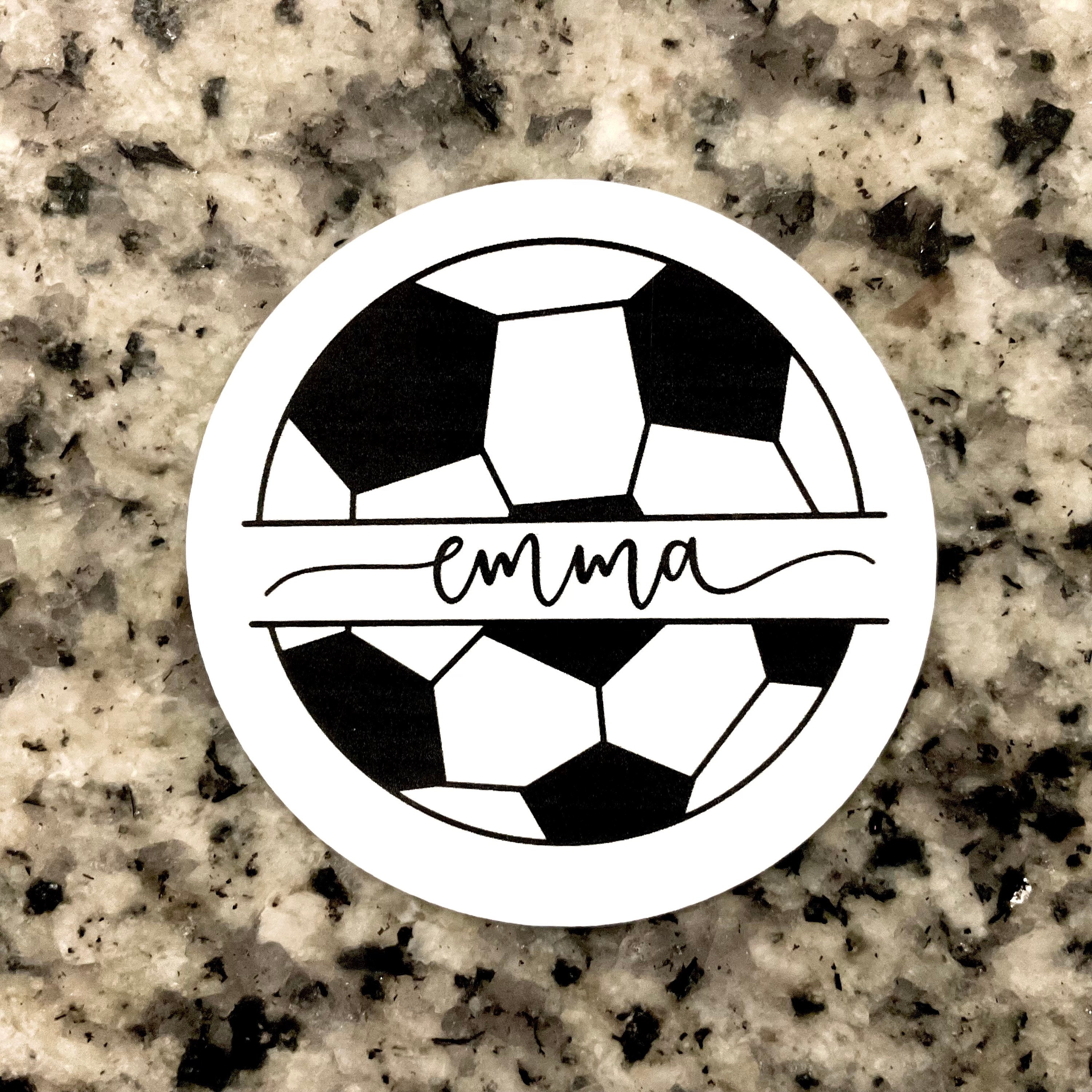 Custom Waterproof Soccer Ball Name Sticker | Etsy