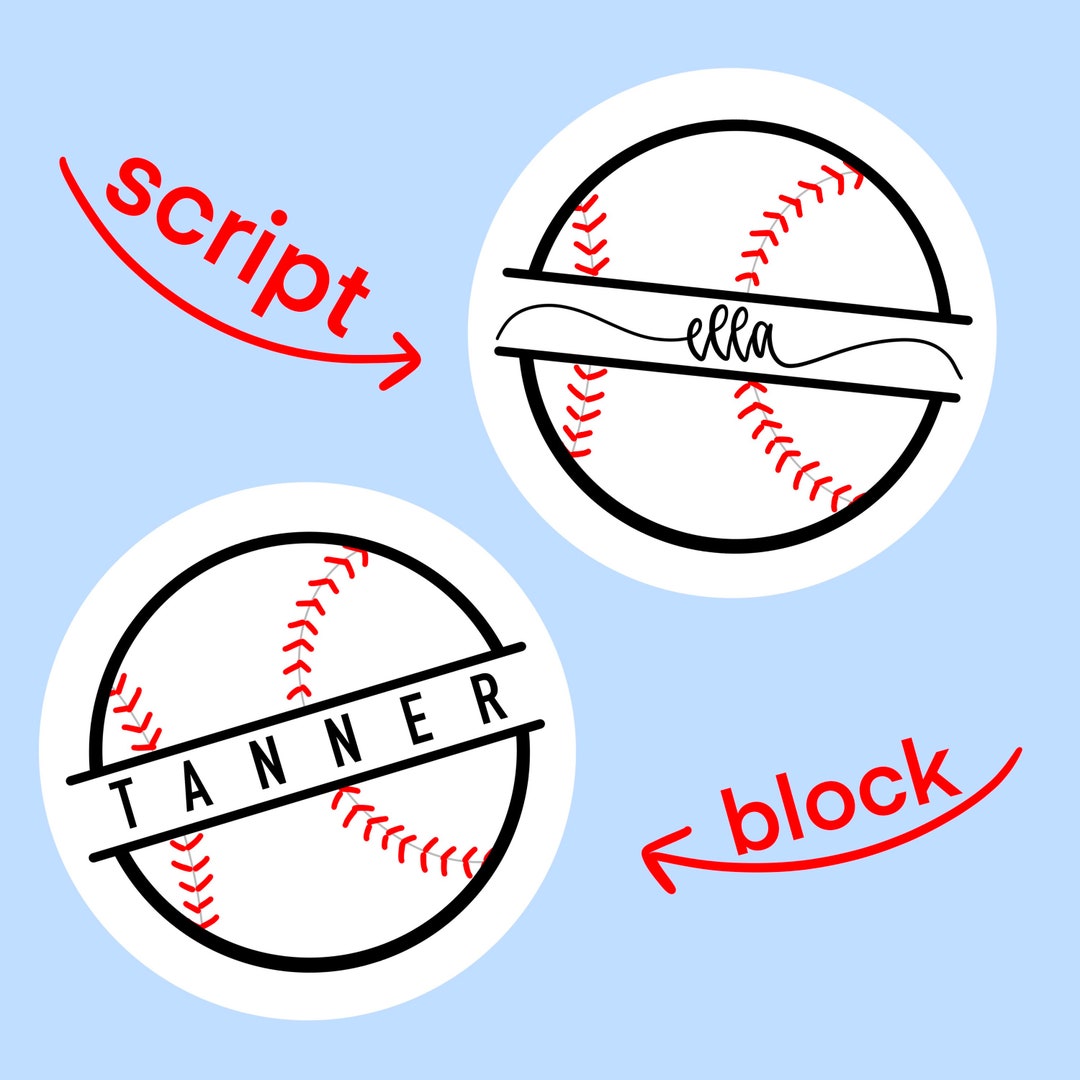 Custom Waterproof Baseball Name Sticker - Etsy