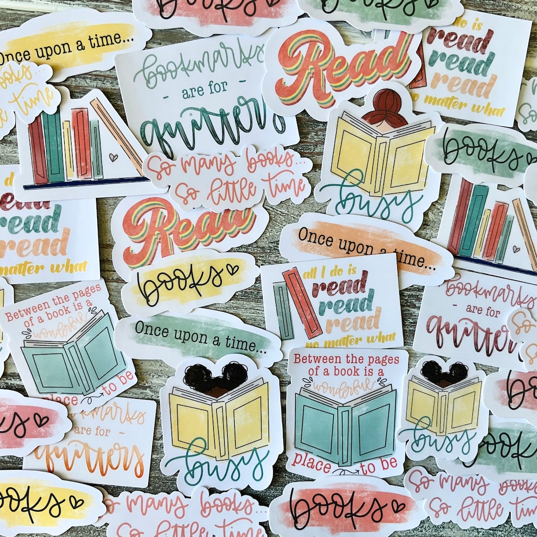 Books Sticker Pack - Sticker Grab Bag - Reading Stickers - Book Lovers ...