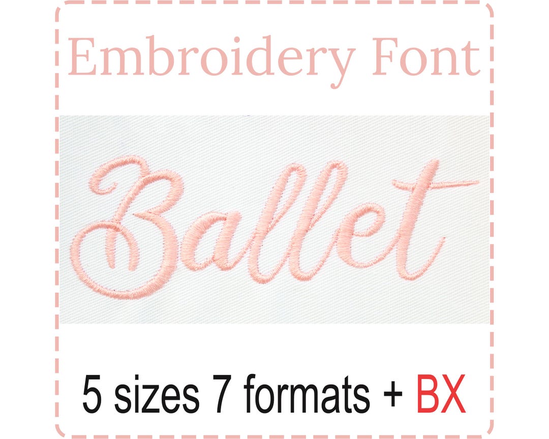 Ballet Modern Script Cursive Embroidery Font, Satin Stitch BX Alphabet ...