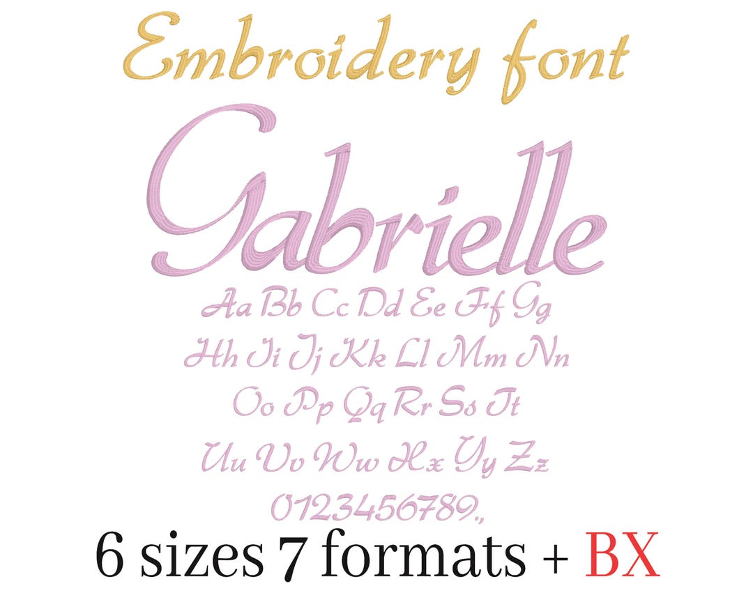 Gabrielle Embroidery Font Alphabet Machine Embroidery Design BX Format ...