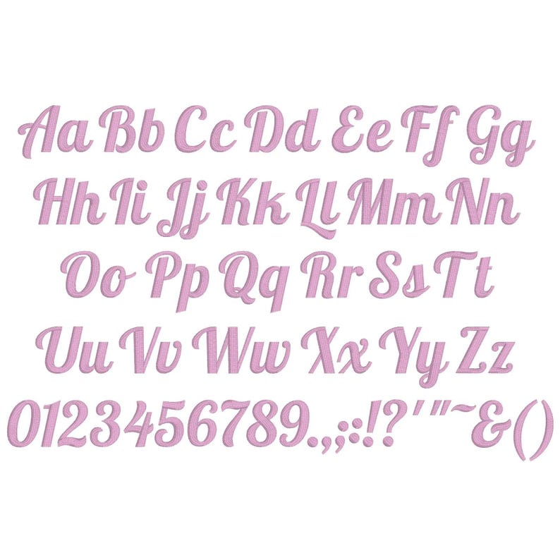 Lobster Embroidery Font; Script Cursive Fonts Alphabet; Satin Stitch BX ...
