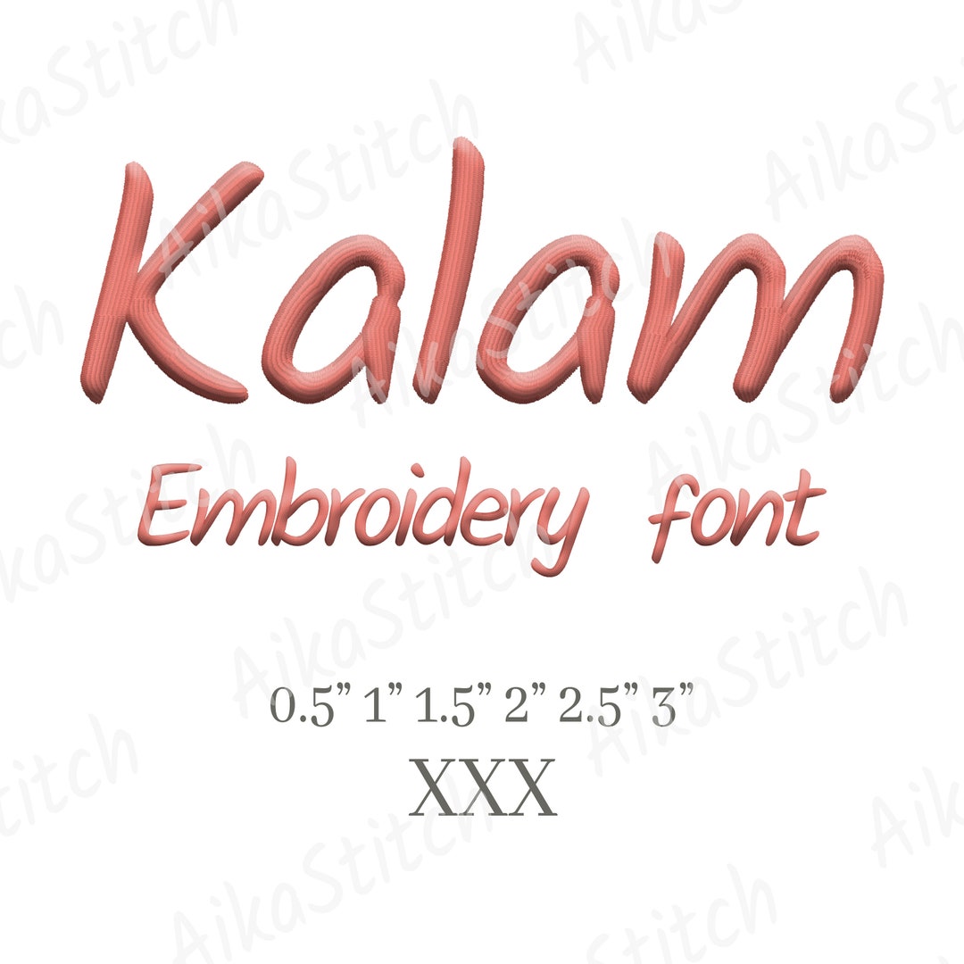XXX Format Kalam Embroidery Font Alphabet Machine Embroidery - Etsy