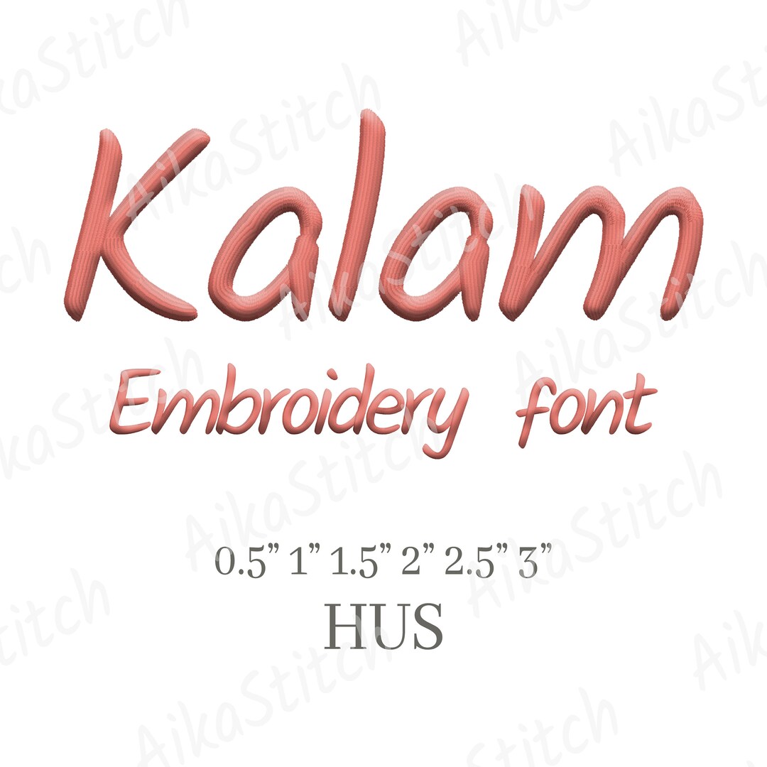 HUS Format Kalam Embroidery Font Alphabet Machine Embroidery - Etsy
