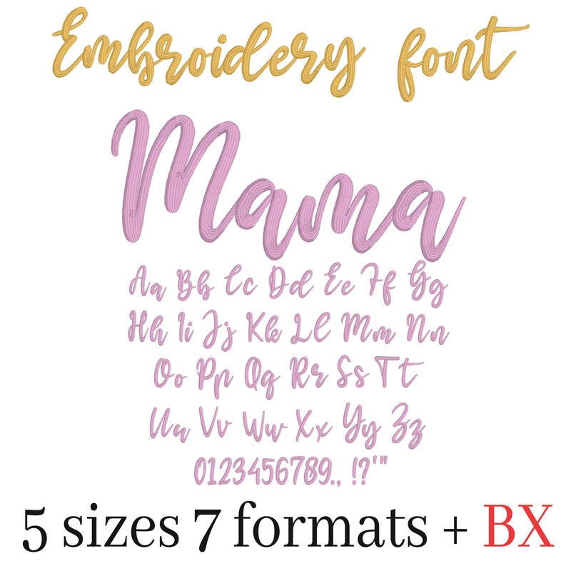 Mama Font Embroidery Font - Etsy