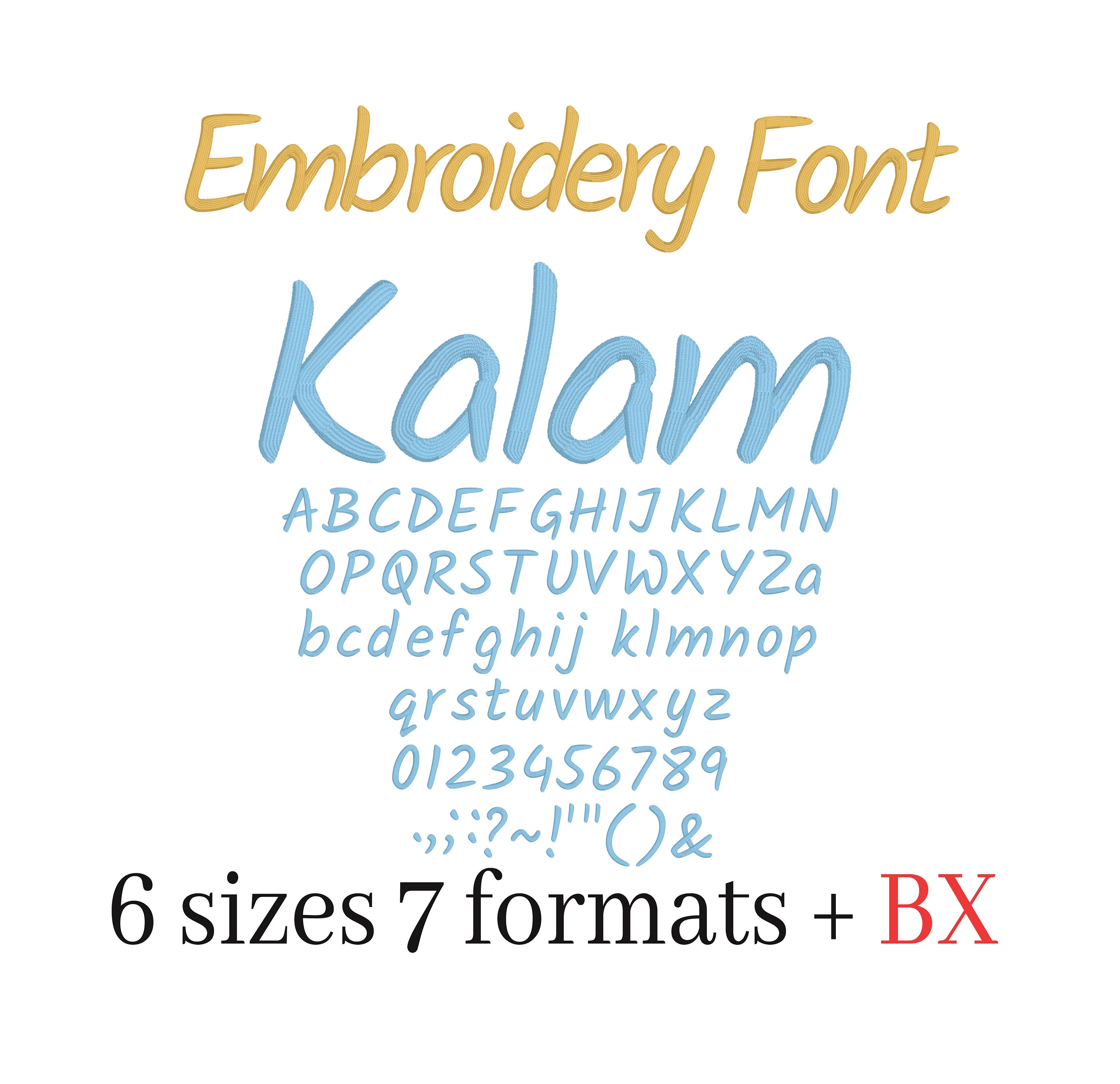 Kalam Embroidery Font Alphabet Machine Embroidery Design BX Format ...