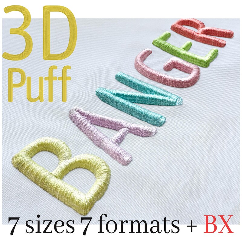 3d Puff Embroidery Font - Etsy