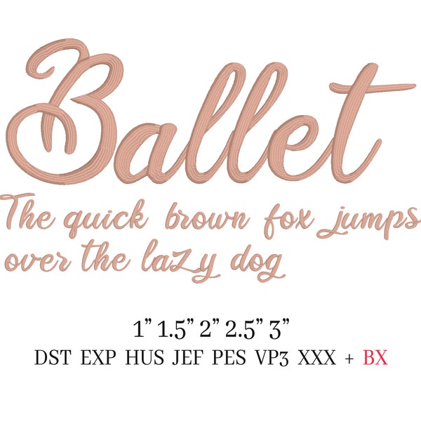 Ballet Font Embroidery - Etsy