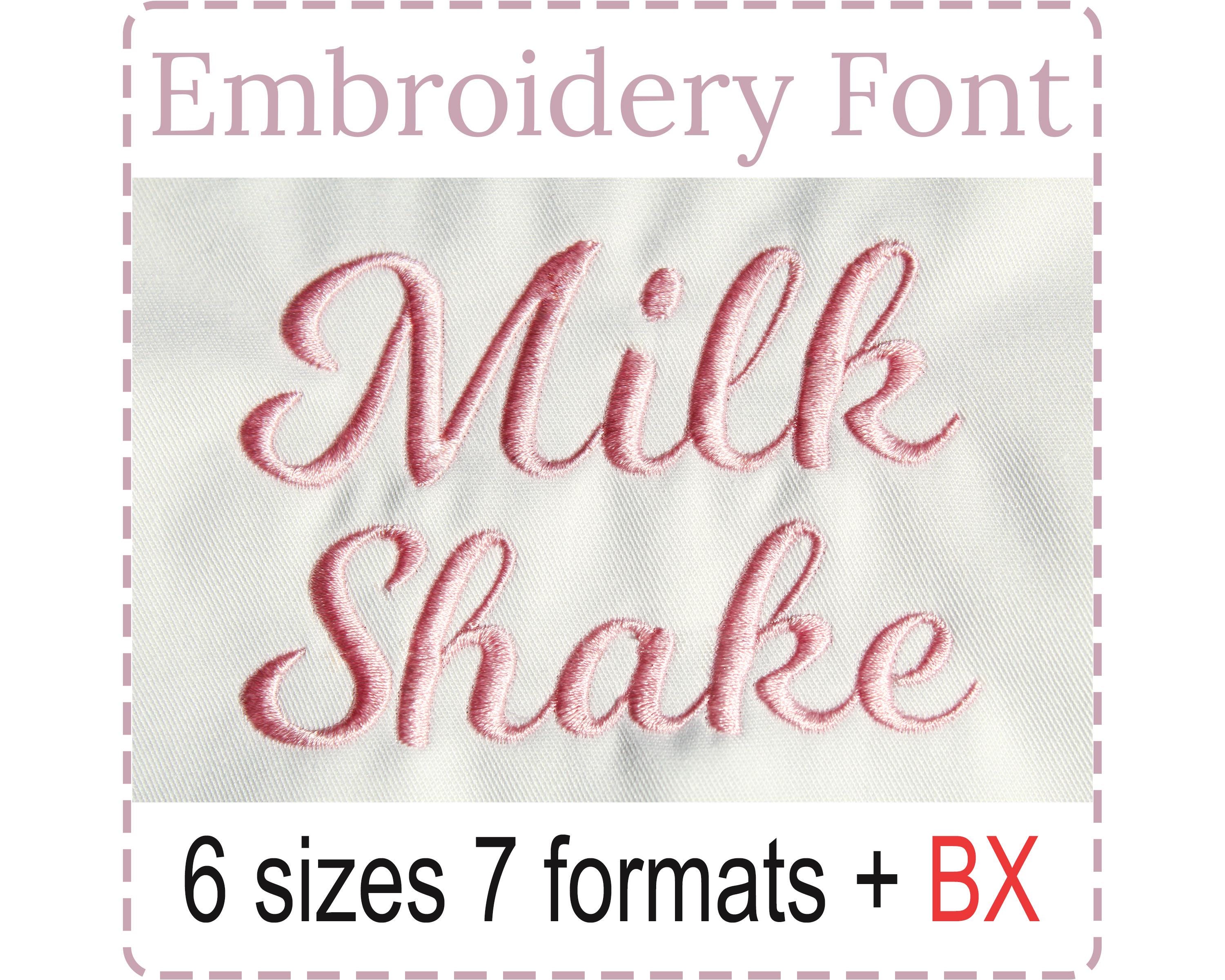 Milkshake Embroidery Font Alphabet Machine Embroidery Design BX Format ...