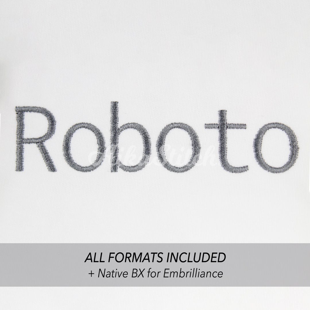 Roboto Embroidery Font; Native Bx Fonts Alphabet; Satin Stitch BX ...