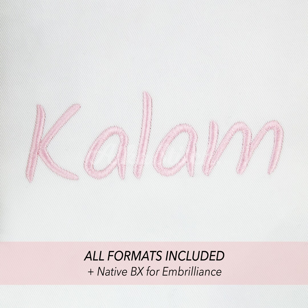 Kalam Embroidery Font; Native Bx Fonts Alphabet; Satin Stitch BX Format ...