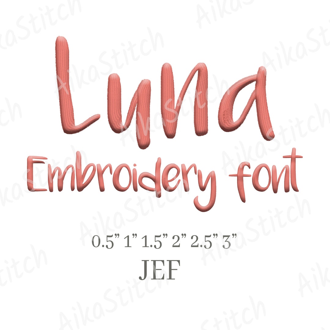 JEF Format Luna Embroidery Font Alphabet Machine Embroidery - Etsy