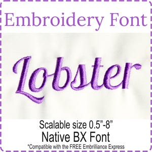 Lobster Script Embroidery Font - Etsy