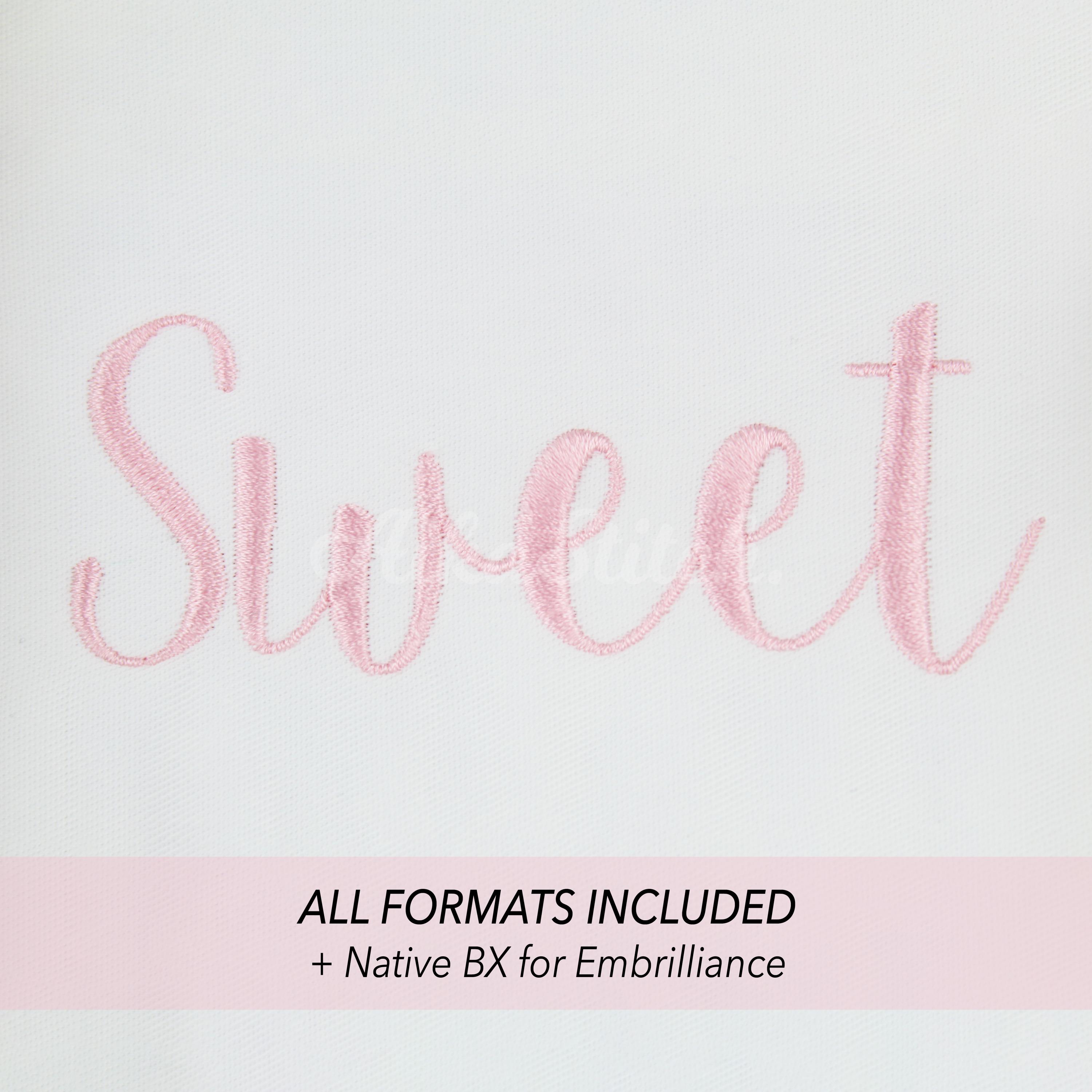 Sweet Embroidery Font; Native Bx Fonts Alphabet; Satin Stitch BX Format ...