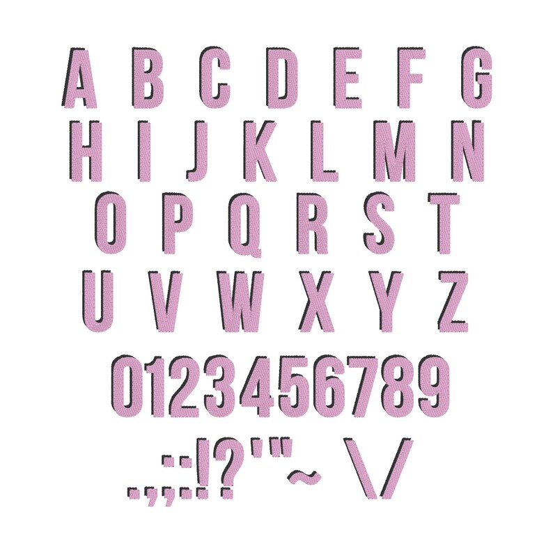 Bebas Neue Shadows With Run Stitch Embroidery Font; Scalable BX ...
