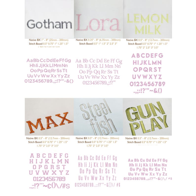 Bundle 12 Bold Block Embroidery Fonts; Native Bx Font Alphabet; Satin ...