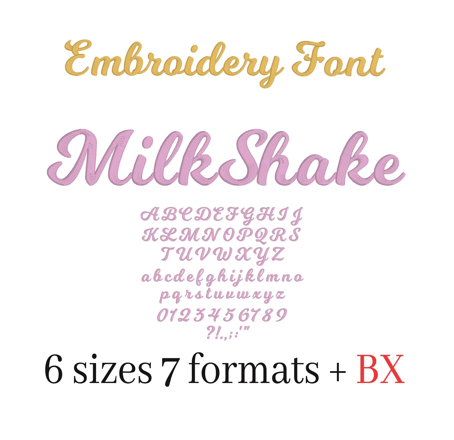 Milkshake Embroidery Font Alphabet Machine Embroidery Design BX Format ...