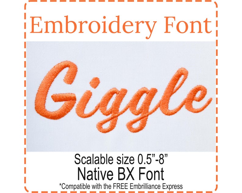 Giggle Modern Sans Handwriting Native BX Scalable Embroidery Font ...