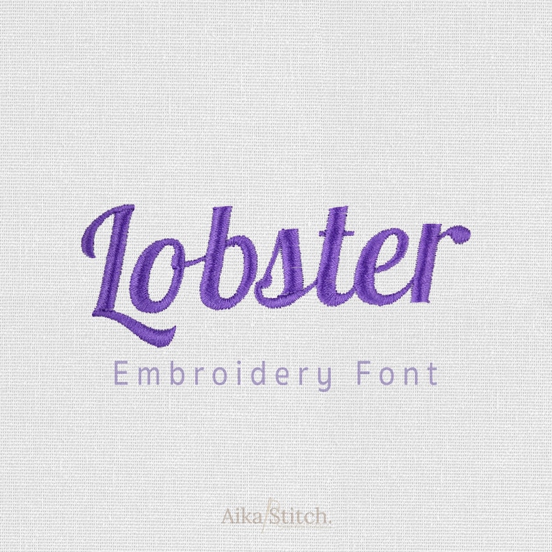 Lobster Embroidery Font; Script Cursive Fonts Alphabet; Satin Stitch BX ...