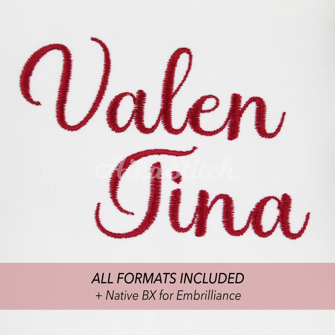 Valentina Embroidery Font; Native Bx Fonts Alphabet; Satin Stitch BX ...
