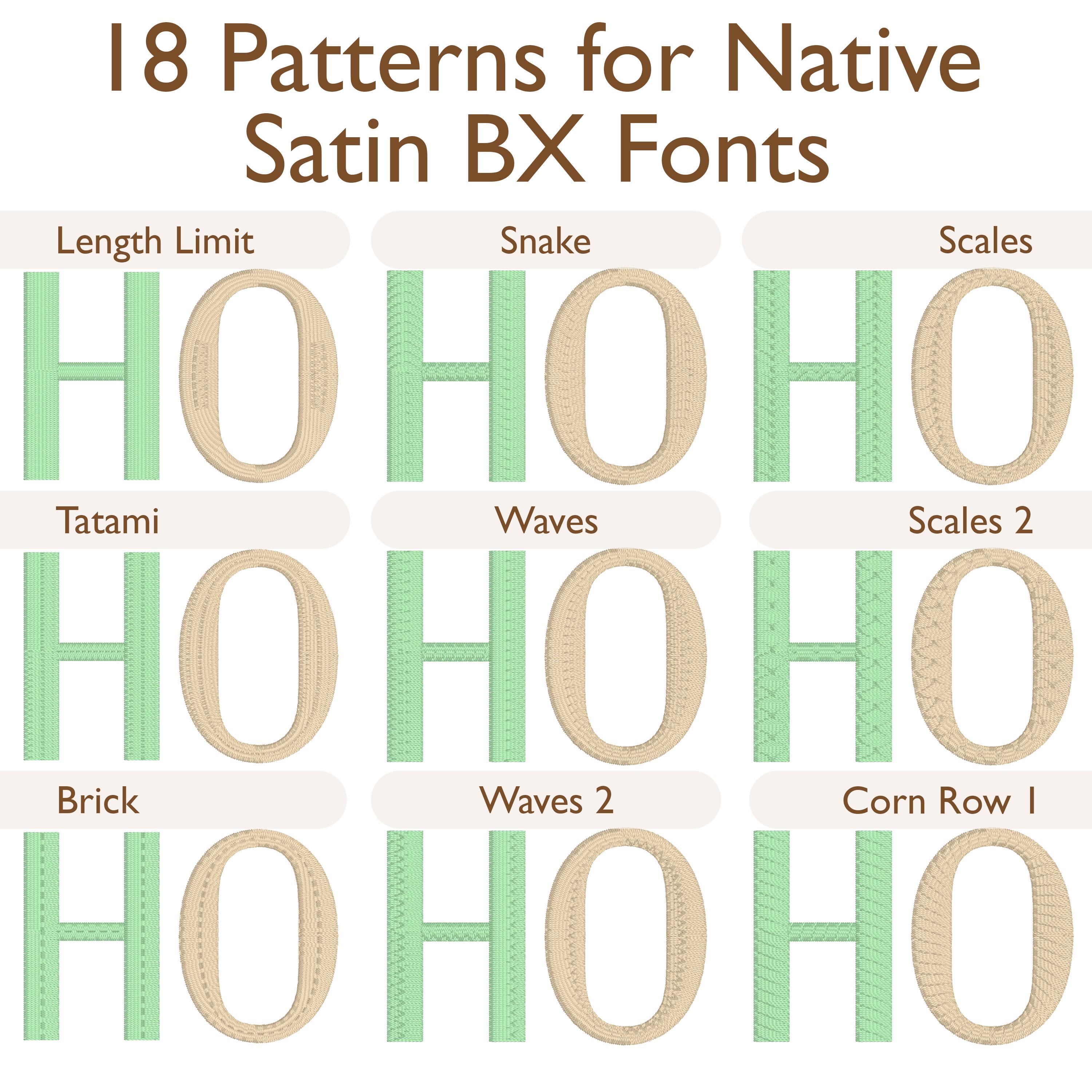 Top 20 Bundle Fonts Satin Stitch Native Scalable Sizes 0.25 - 8 Inches ...