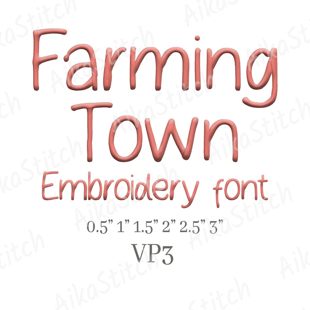 VP3 Format Farming Town Embroidery Font Alphabet Machine - Etsy