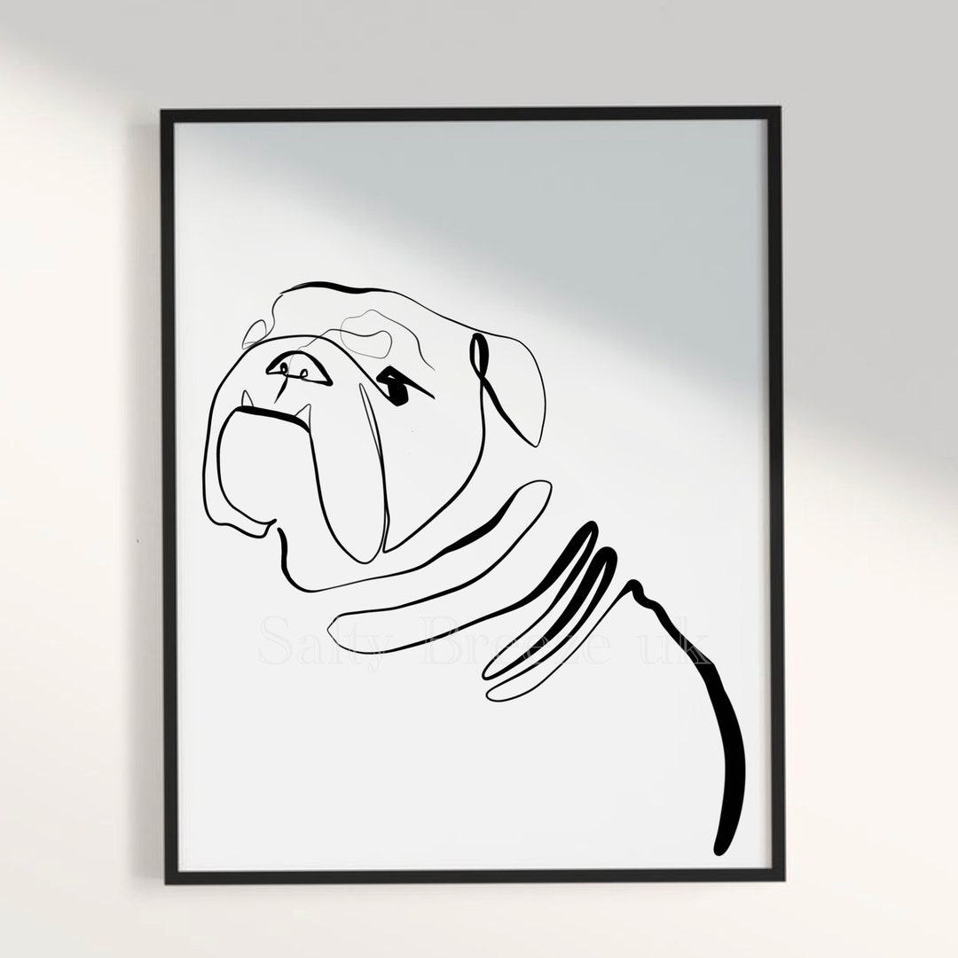 Bulldog Print, Bulldog Art, Bulldog Gifts, Black and White, Bulldog ...