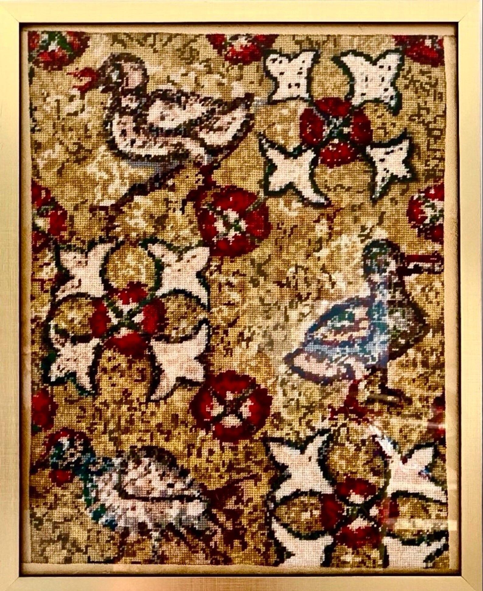 Mosaic Duck, Quail, Pigeon Needlepoint Tapestry Printed Canvas Kit - Etsy
