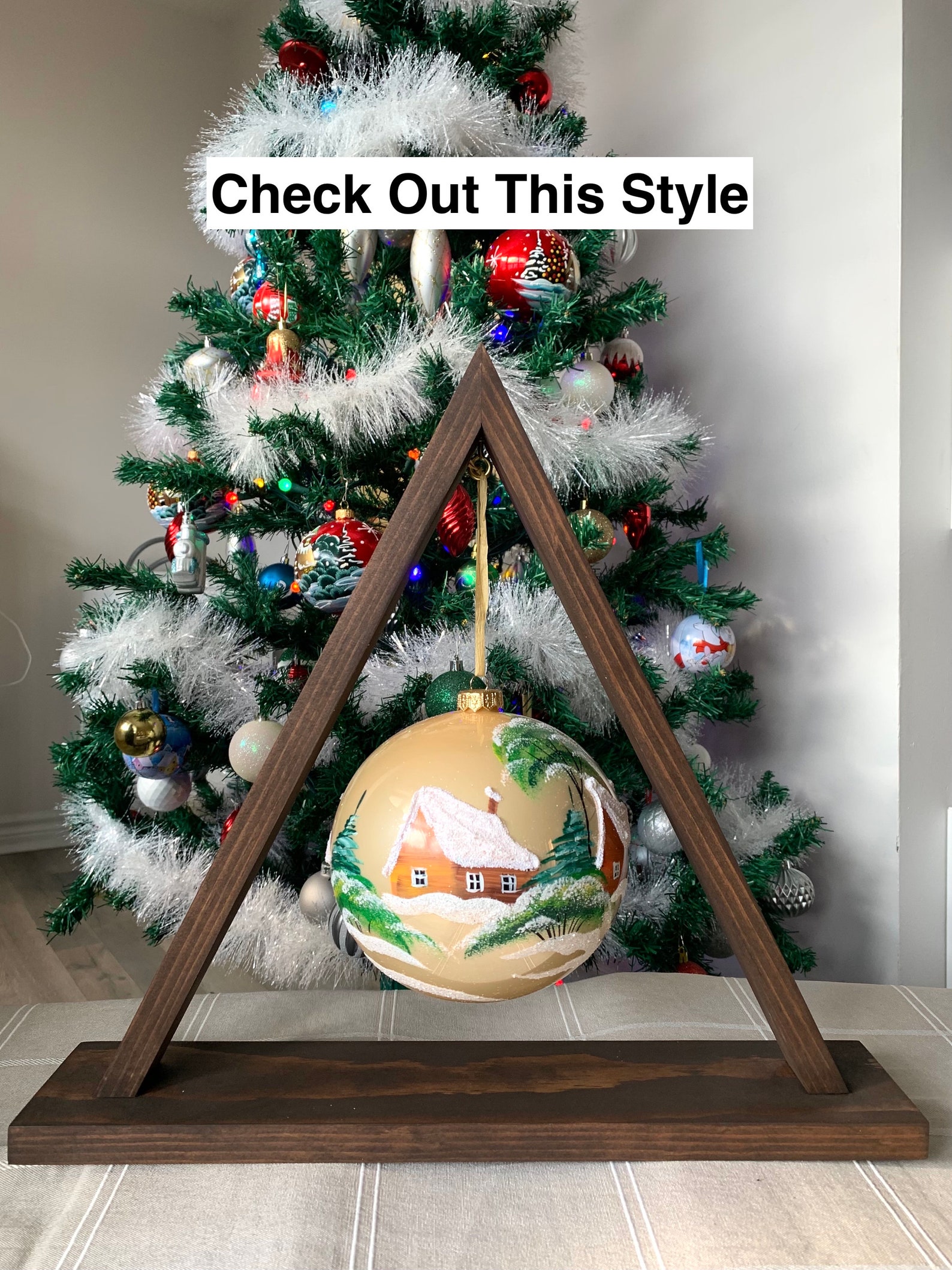 Christmas Ornaments Stand Handmade Wooden Stand Christmas - Etsy