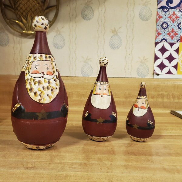 Santa Nesting Dolls - Etsy