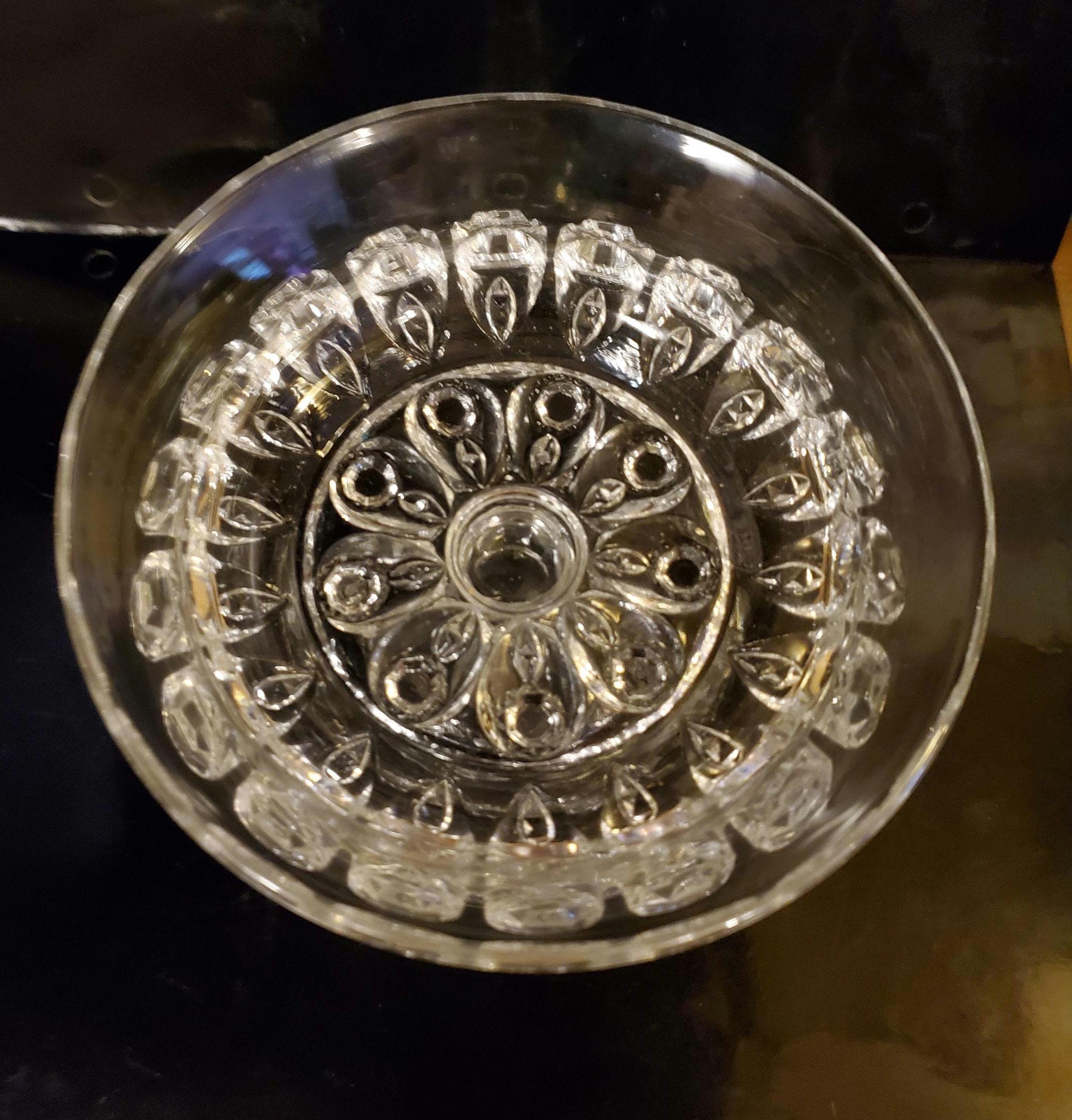 Small Pressed Glass Compote - Etsy