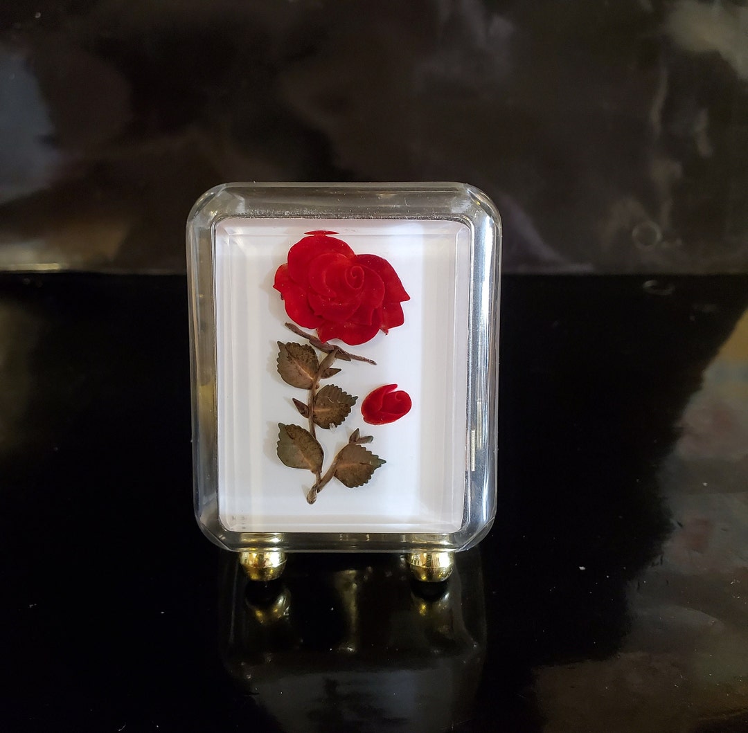 Lucite Rose Music Box - Etsy