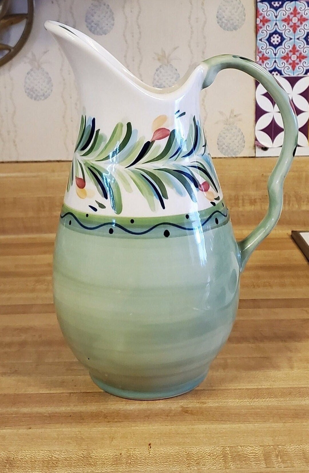 Gail Pittman Hand Painted Water Pitcher - Etsy