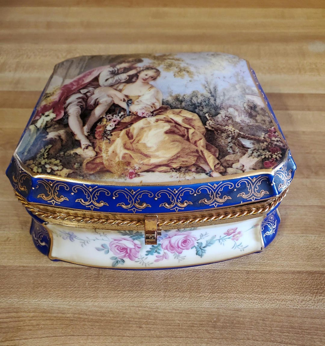 Vintage Porcelain Trinket Box - Etsy