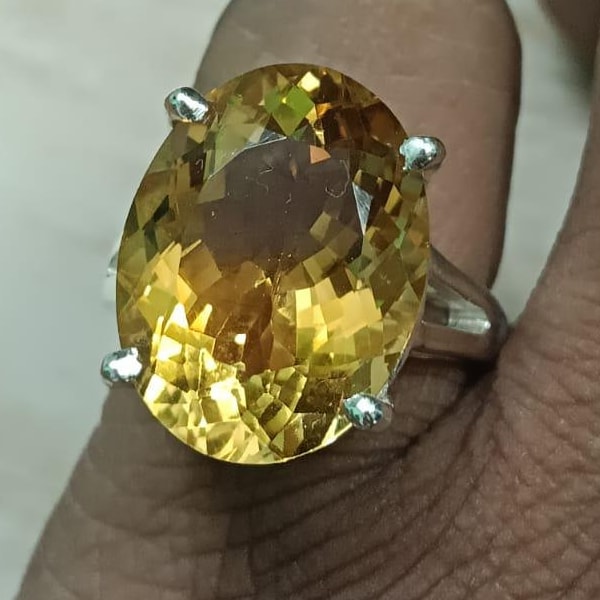 Large Citrine Ring - Etsy